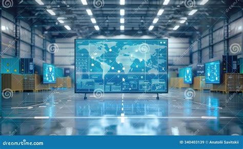 The Control Center Is Actively Monitoring Delivery Routes With Multiple Screens Displaying Real