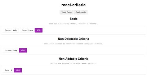 React Criteria Demo Codesandbox