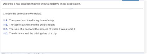 Describe A Real Situation That Will Show A Negative Linear Association