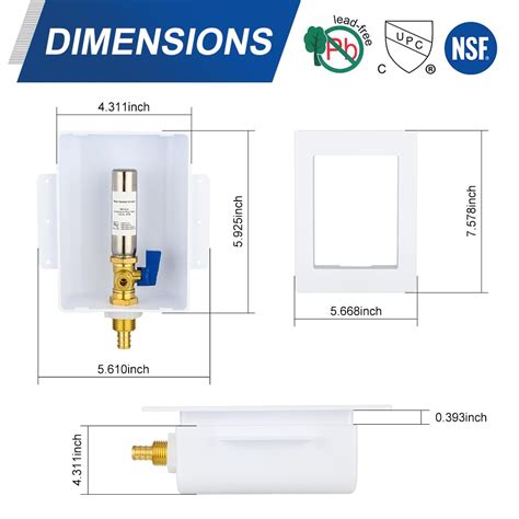 Snapklik Com EFIELD Premium Ice Maker Box 1 2 Inch Crimp Pex Inlet
