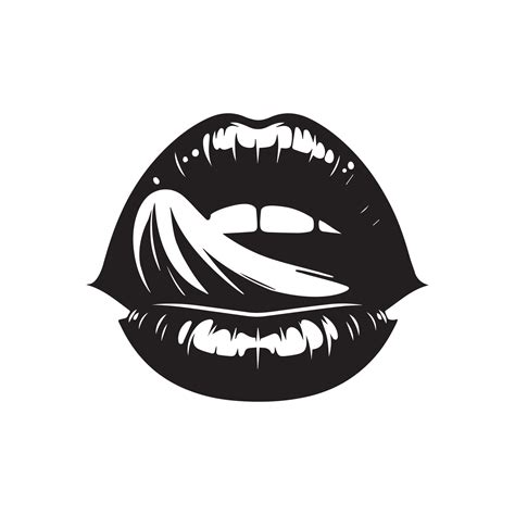 Ai Generated Sexy Woman S Lips Open Mouth Licking Tongue Sticking Out Vector Art At