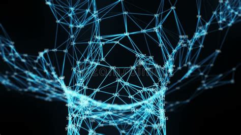 Flying Through Digital Binary Polygon Plexus Data Networks Stock Video