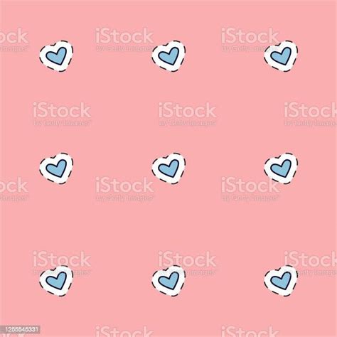 검은 색 스트로크와 고립 된 흰색 배경에 하트와 원활한 패턴 개념에 대한 스톡 벡터 아트 및 기타 이미지 개념 검은색