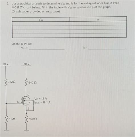 Solved For The E Type MOSFET Circuit Below Calculate The Chegg