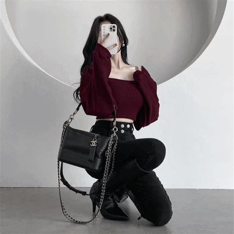 💜 뱀파이어레드 가나다란 슬림핏 스판 크롭 탑 볼레로 봄 니트 가디건 세트 3color 에이블리