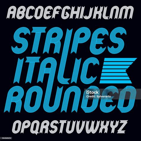 멋진 벡터 대문자 영어 알파벳 편지 고립의 집합입니다 펑키의 굵게 기울임꼴 글꼴 포스터 디자인에 사용 하기 위해