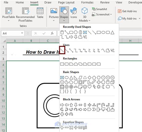 Isometric Drawing In Excel Steps