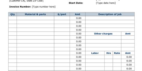 General Labor Invoice Spreadsheet Templates For Busines Labor Invoice