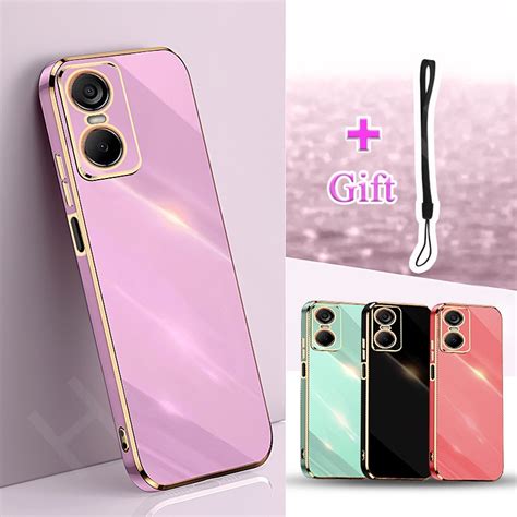 Plating Casing Tecno Pop Pro Be Be I Traight Edge Electroplated Gold Edge Phone Case Shopee