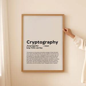 Funny Cryptography Definition Print Wall Art Poster Cryptography Gift For Codebreaking Quote