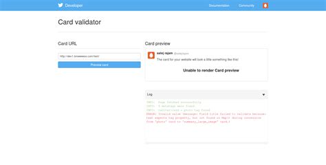 Error Invalid Value Twitter Cards Cards X Developers