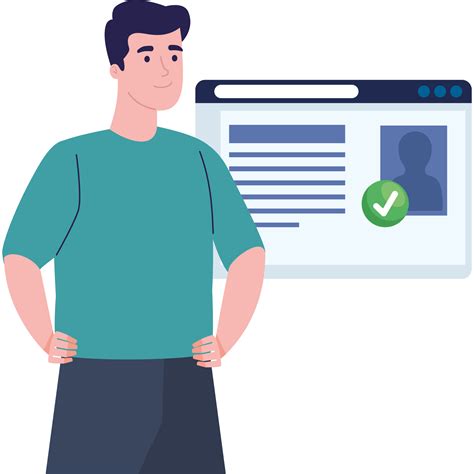 Man With Webpage Template PNG