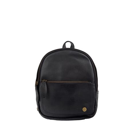 Personalized Black Leather Mini Backpack Backpacks For School College