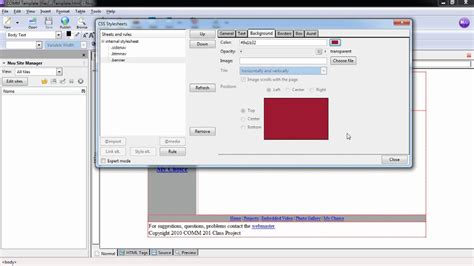 Kompozer Web Site Creation Lesson 3 Tutorial Part 2wmv Youtube