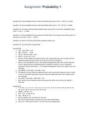 Assignment Probability 1 Docx Assignment Probability 1 Question 68 The Probability That An