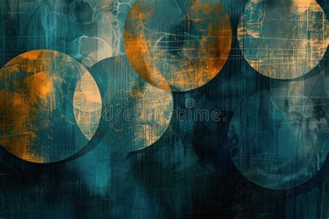 Abstract Illustration Featuring Overlapping Circular Patterns In Shades