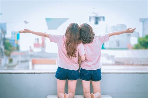 1920x1080px Free Download Hd Wallpaper Two Girls Spreading Arms