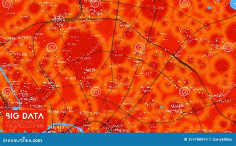 Big Data In Modern City Abstract Social Information Sorting Visualization Stock Vector