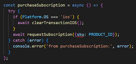 Ios Calling RequestSubscription Doesn T Do Nothing Issue Hyochan React Native Iap