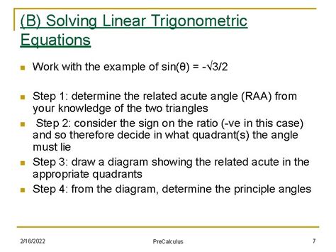 Lesson 34 Solving Linear Trigonometric Equations Pre Calculus