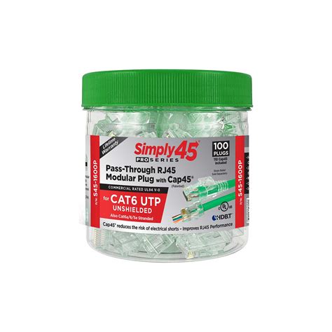 Simply45 S45 1600p Proseries Pass Through Green Tint Mod Plugs For Cat6