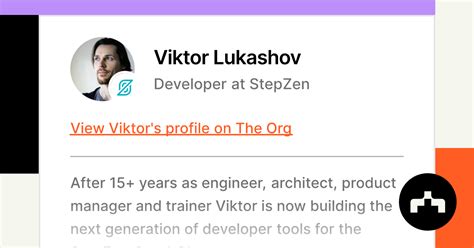 Viktor Lukashov Developer At Stepzen The Org