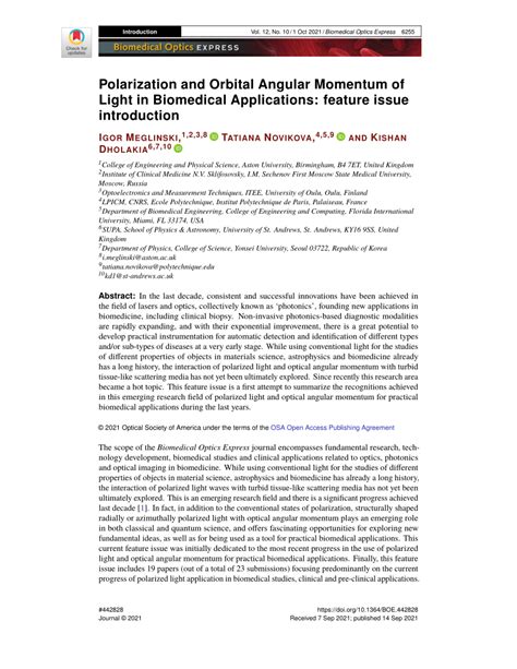 Pdf Feature Issue Introduction Polarization And Orbital Angular Momentum Of Light In