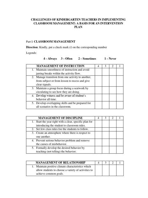 Questionnaire 2 Pdf Classroom Management Behavior Modification