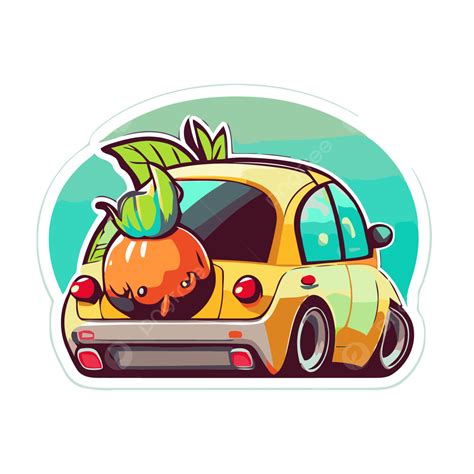 자동차 벡터 과일 만화 스티커 클립 아트 고립 된 자동차의 만화 뒷면 스티커 디자인 상표 Png 일러스트 및 벡터 에 대한 무료 다운로드 Pngtree