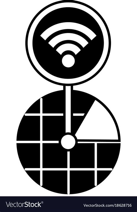 Gps Navigation Screen Pointer Map Wifi Connection Vector Image