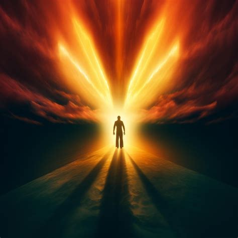 Premium AI Image A Man In A Dark Background With A Bright Light In The Middle