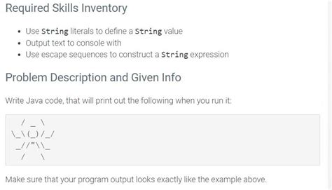 solved required skills inventory use string literals to