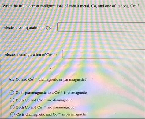 Diamagnetic Electron Configuration