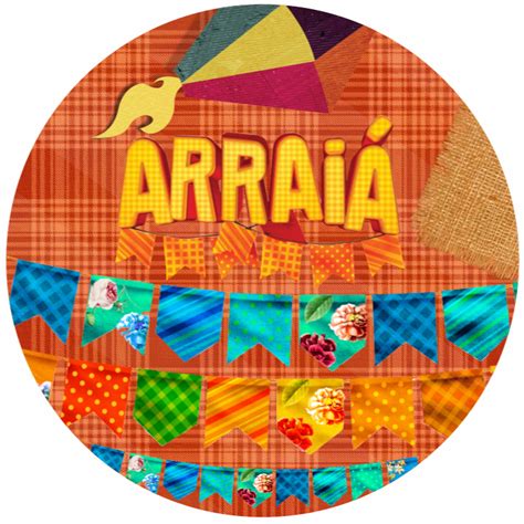 Painel Redondo Festa Junina Arraiá São João 15x15 Em Tecido C