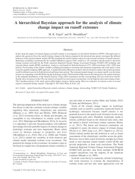 Pdf A Hierarchical Bayesian Approach For The Analysis Of Climate