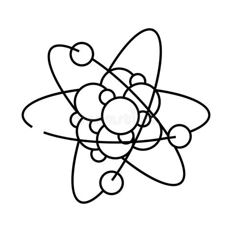 Atom Molecular Structure Line Icon Vector Illustration Stock Vector Illustration Of Chemical