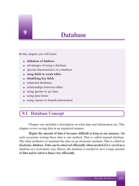 Sg10 Ict Chapter9 Pdf Databases Relational Database
