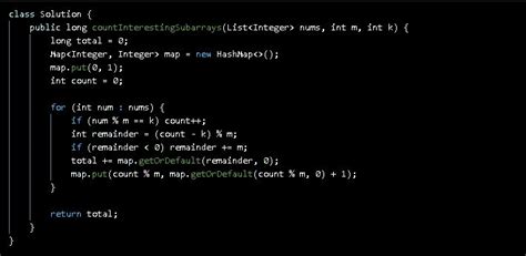 200daysofcode Leetcode2845 Interestingsubarrays Modulologic