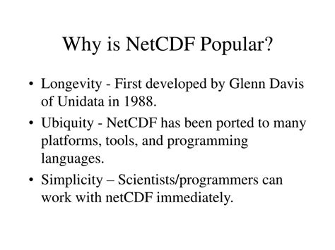 Ppt Netcdf 4 The Marriage Of Two Data Formats Powerpoint Presentation
