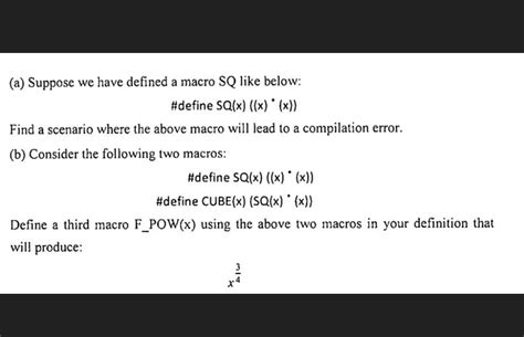 A ﻿suppose We Have Defined A Macro Sq Like Below