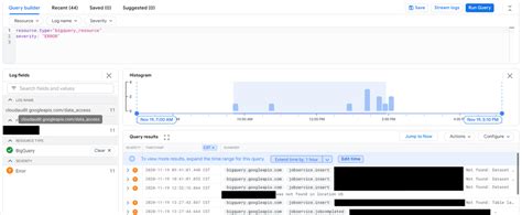 bigquery how to see failed scheduled queries in cloud logging