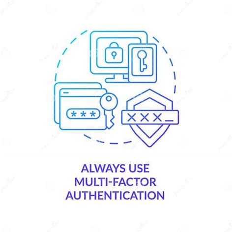 Use Multi Factor Authentication Blue Gradient Concept Icon Stock Vector