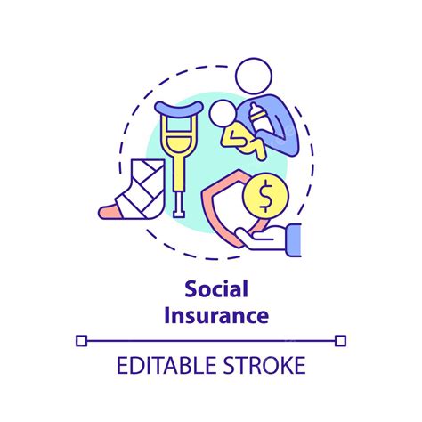 Símbolo De Suporte De ícone De Conceito De Seguro Social Redondo Vetor