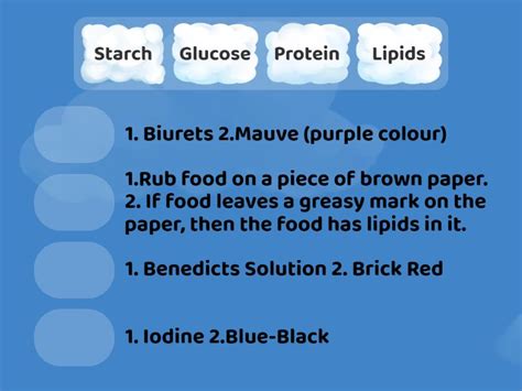 How To Test For Foods 1 Test Used And 2 Postive Test Result Indicator Year 9 Match Up
