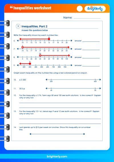 Free Printable 7th Grade Inequalities Worksheets [pdfs] Brighterly