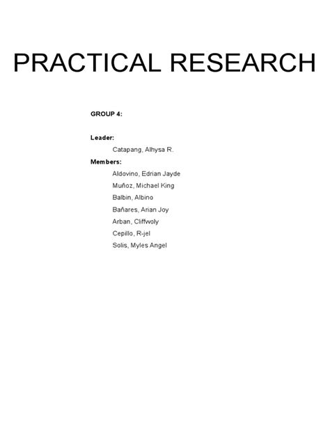 Compilation Week 1 6 Practical Research 1 Group 4 Pdf Survey