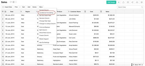 Working With Tables L Zoho Analytics Help