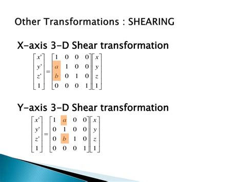 three dimensional transformations
