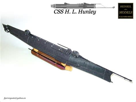 1 25 1862 CSS H L Hunley Submarine Paper Model EcardModels