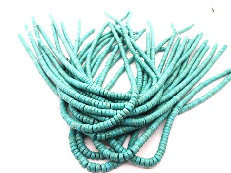 Turquoise rondell heishi 2x5.5mm #SS1242 : Beading Supplies, Ataggirl ...